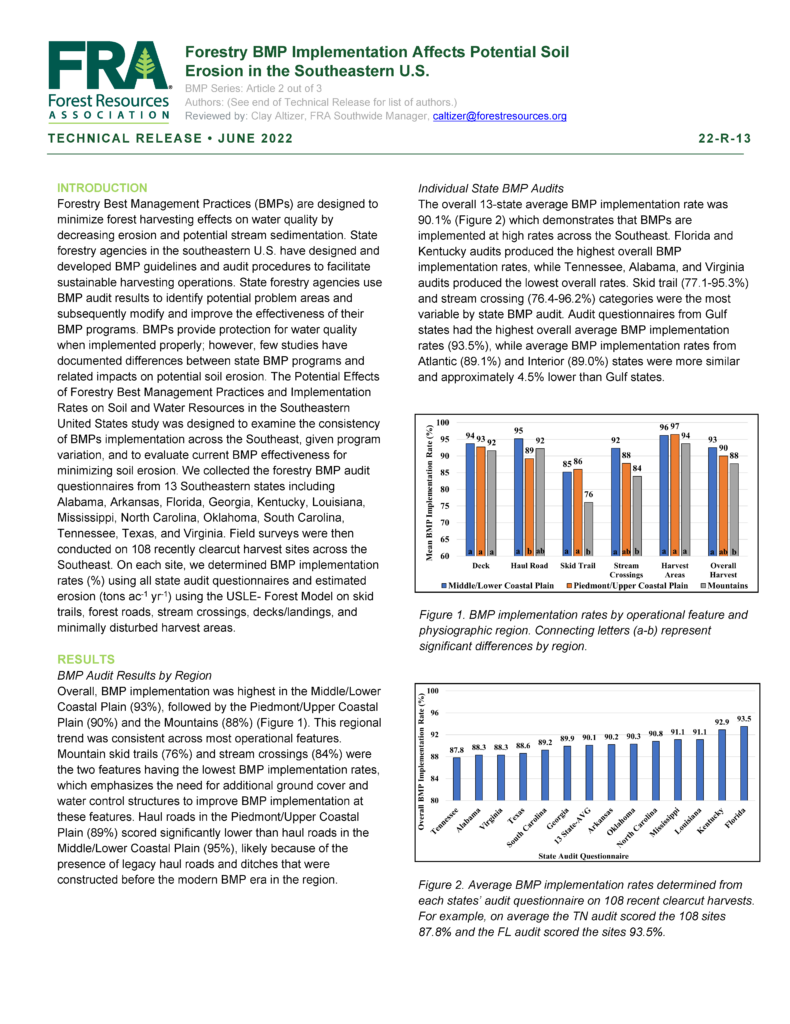 22-R-13 Forestry BMP Implementation Affects Potential Soil Erosion in ...