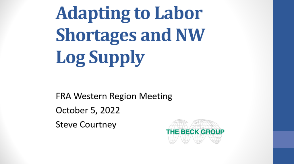 Adapting to Labor Shortages and NW Log Supply - Forest Resources ...