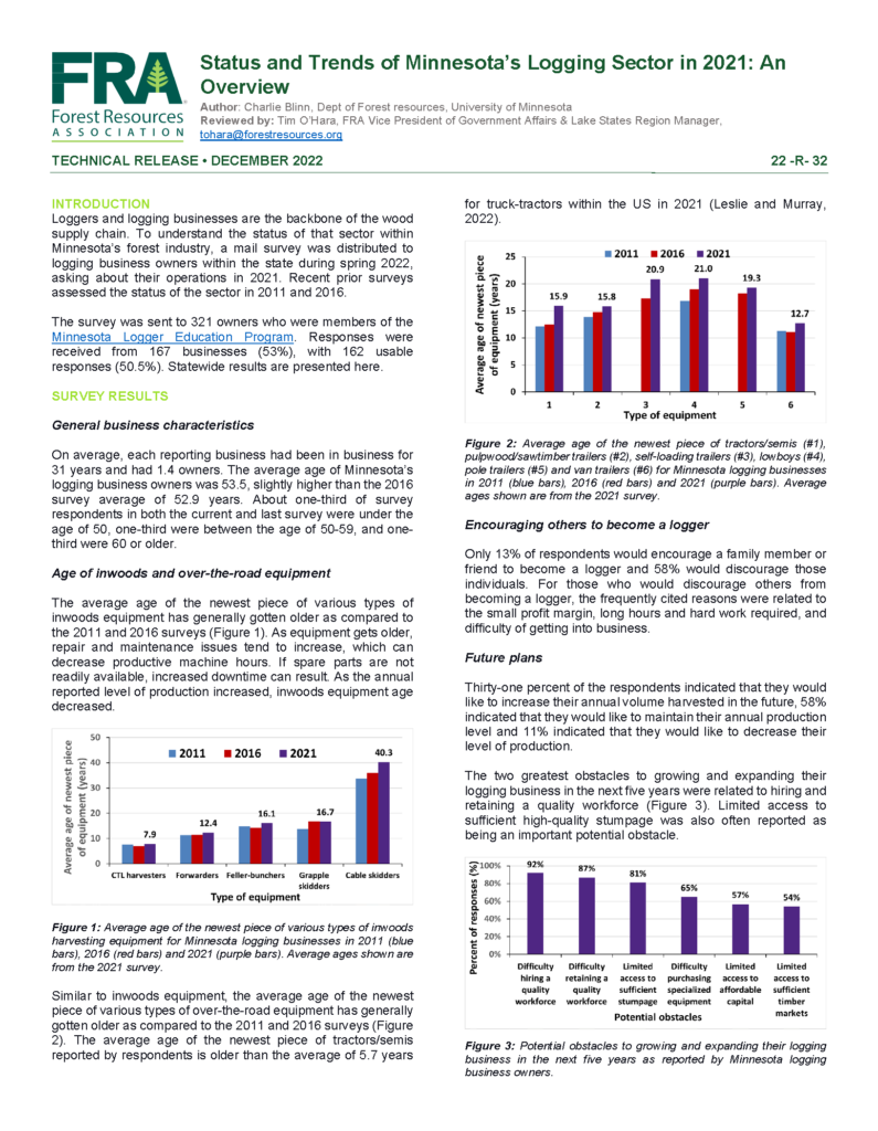 22-R-32-Status and Trends of Minnesota’s Logging Sector in 2021 ...