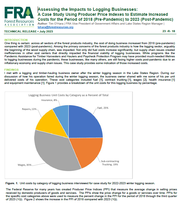 23-R-18 Assessing Impacts to Logging Business - Forest Resources ...