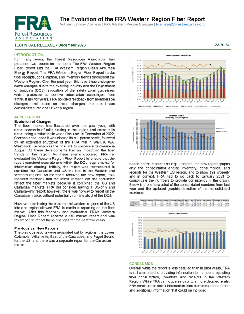 23-R-34 The Evolution of the FRA Western Region Fiber Report - Forest ...