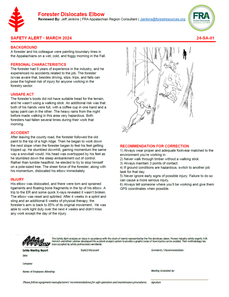 24-SA-01 Forester Dislocates Elbow from a Fall - Forest Resources ...