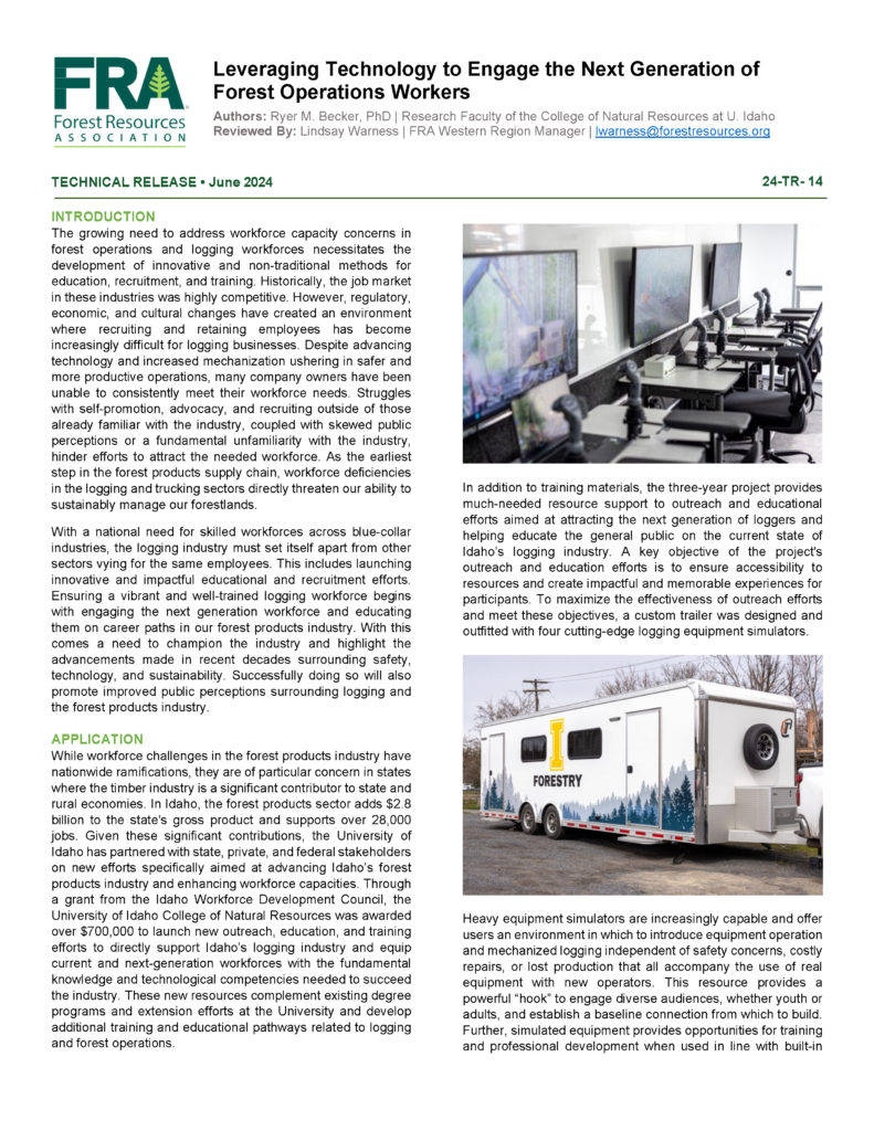 24-TR-14 Leveraging Technology to Engage the Next Generation of Forest ...