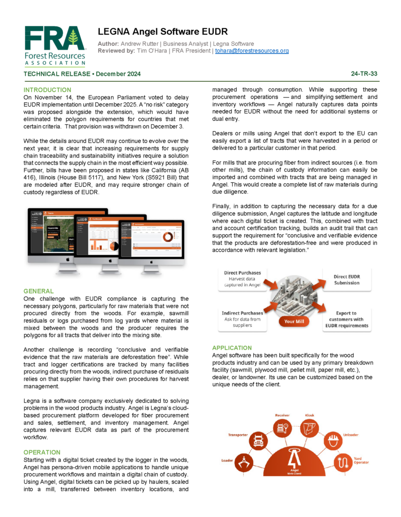 24-TR-33 LEGNA Angel Software EUDR - Forest Resources Association