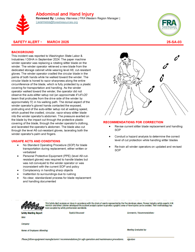25-SA-03 Hand and Abdominal Injury - Forest Resources Association