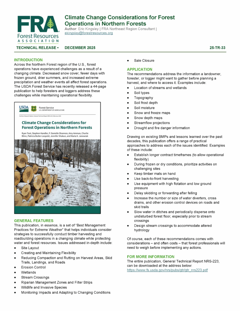 25 Tr 33 Climate Change Considerations For Forest Operations In