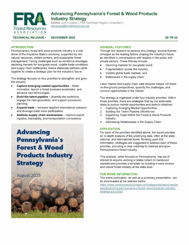 25-TR-34 Advancing Pennsylvania’s Forest & Wood Products Industry ...