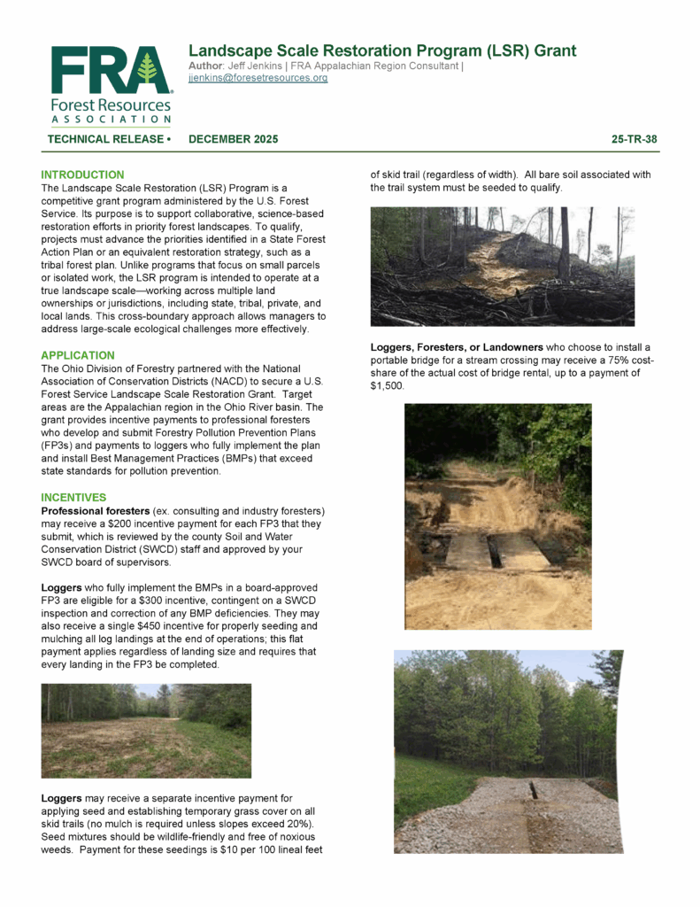 25-TR-38 Landscape Scale Restoration Program Grant - Forest Resources Association